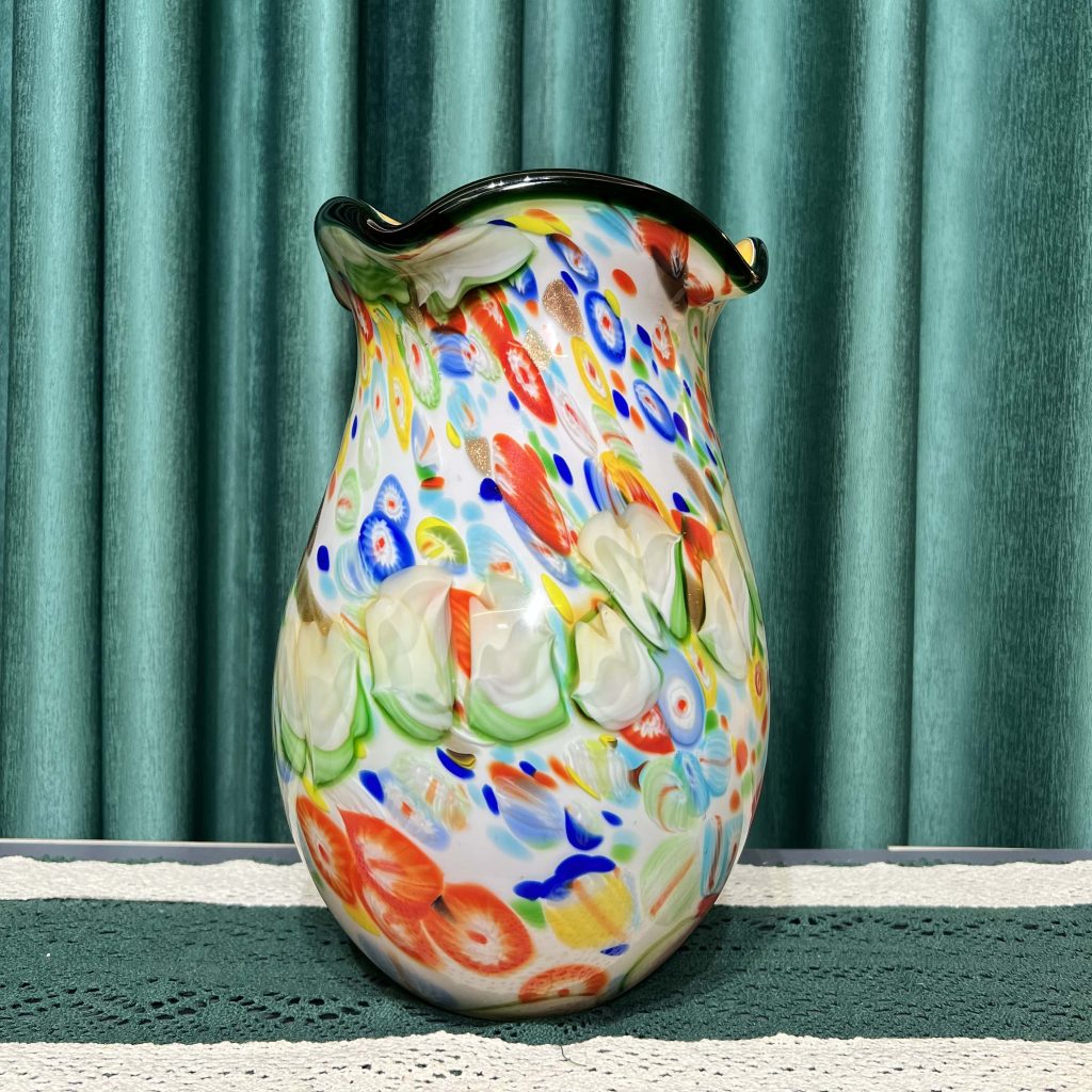 Multicolor Art Glass Vase - Hotel Lobby & Entryway Floral Statement ...